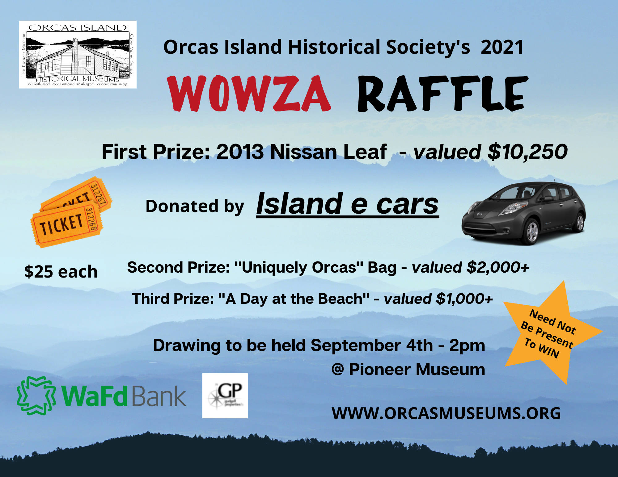 WOWZA raffle to benefit Orcas Historical Society | Islands' Sounder