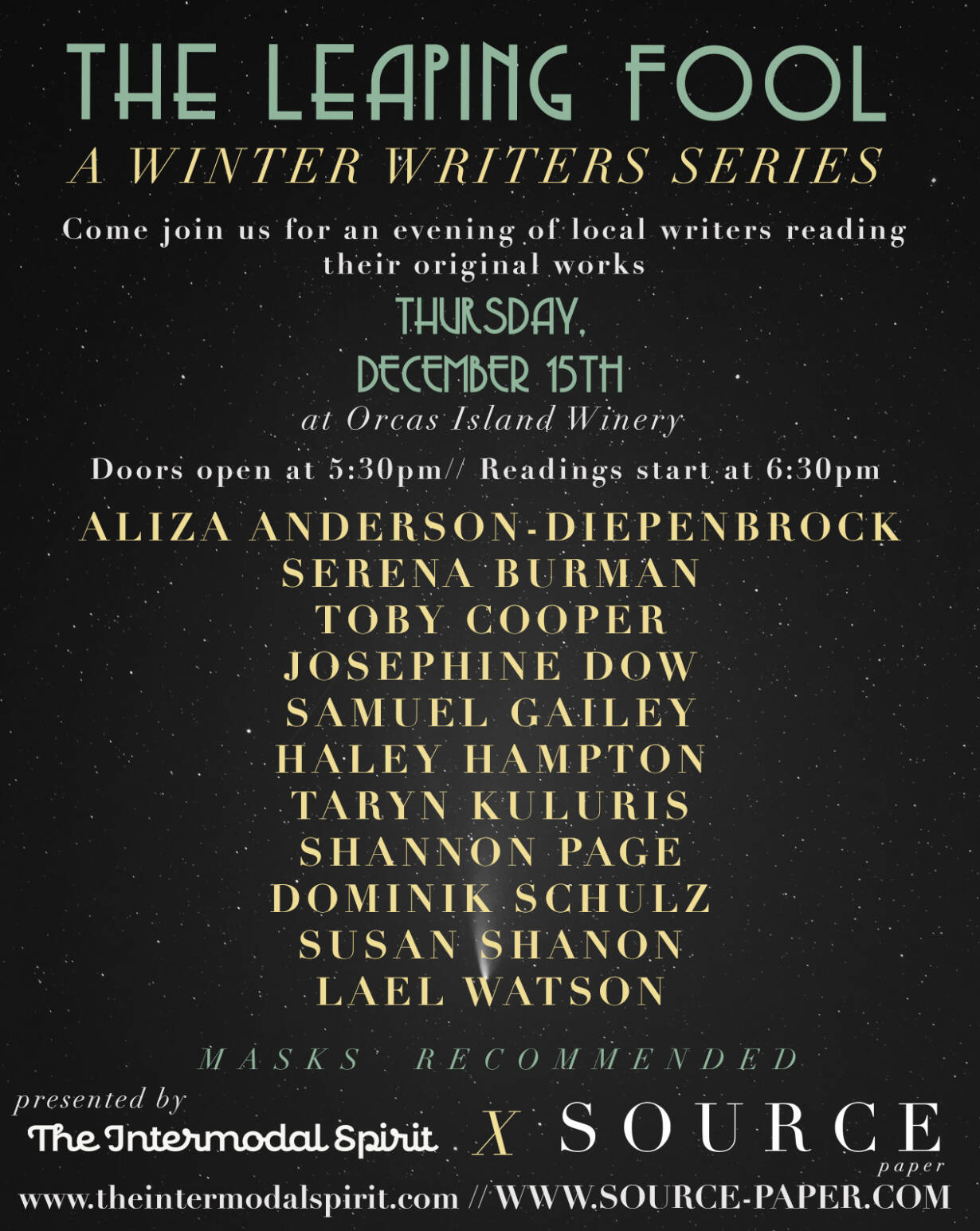 ‘The Leaping Fool’ winter writers’ series reading on Dec. 15 | Islands ...